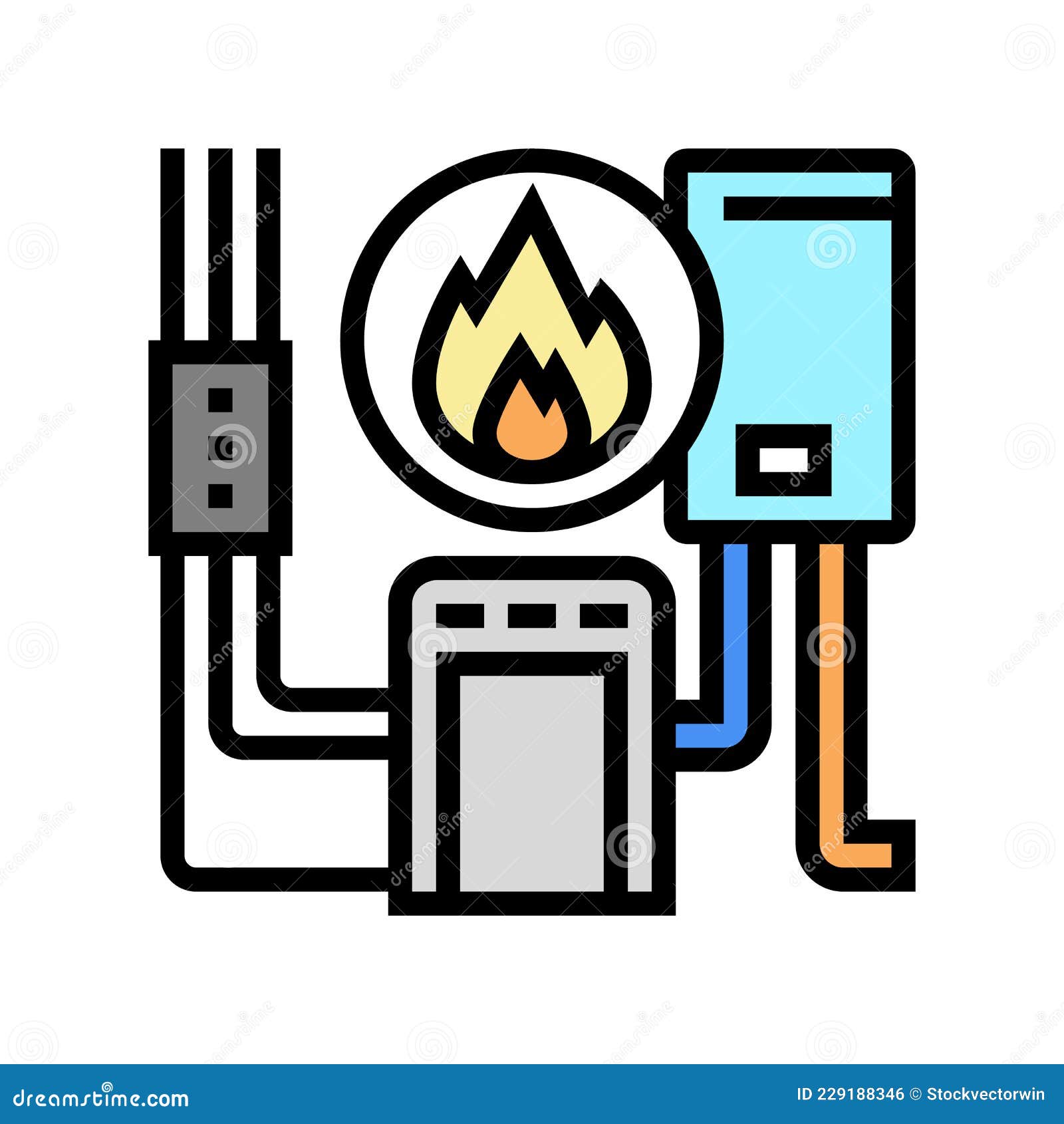 Heating System Color Icon Vector Illustration Stock Vector ...