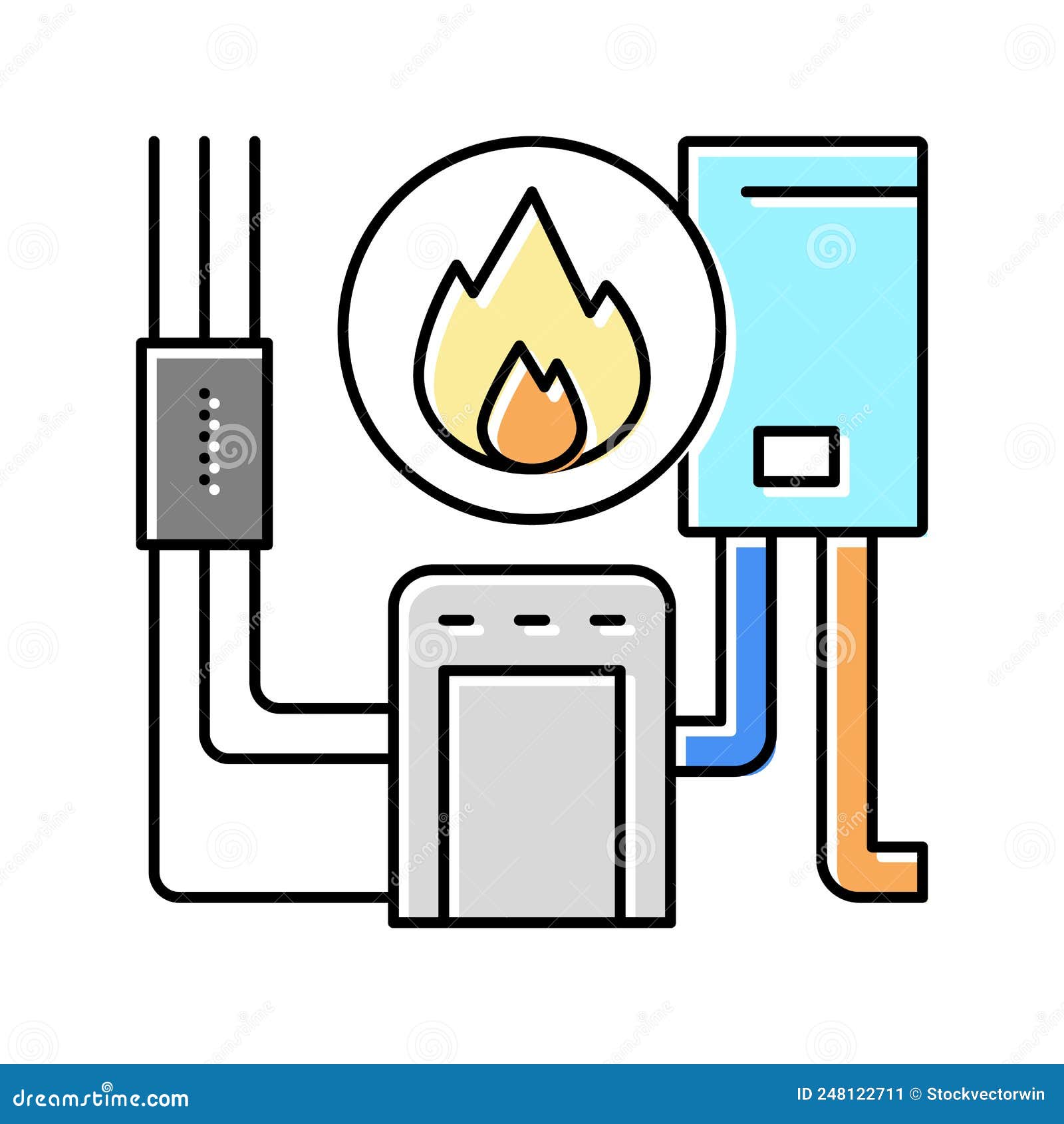 Heating System Color Icon Vector Illustration Stock Vector ...