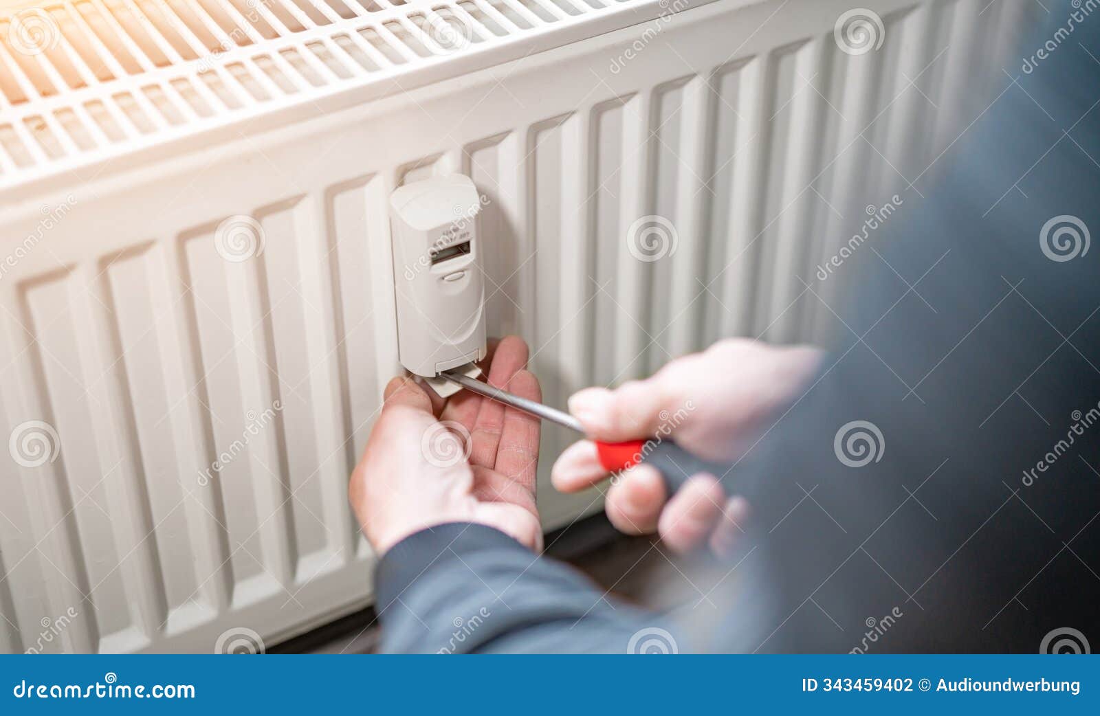 Heating System Engineer Ist Adjusting the Digital W-lan Network ...