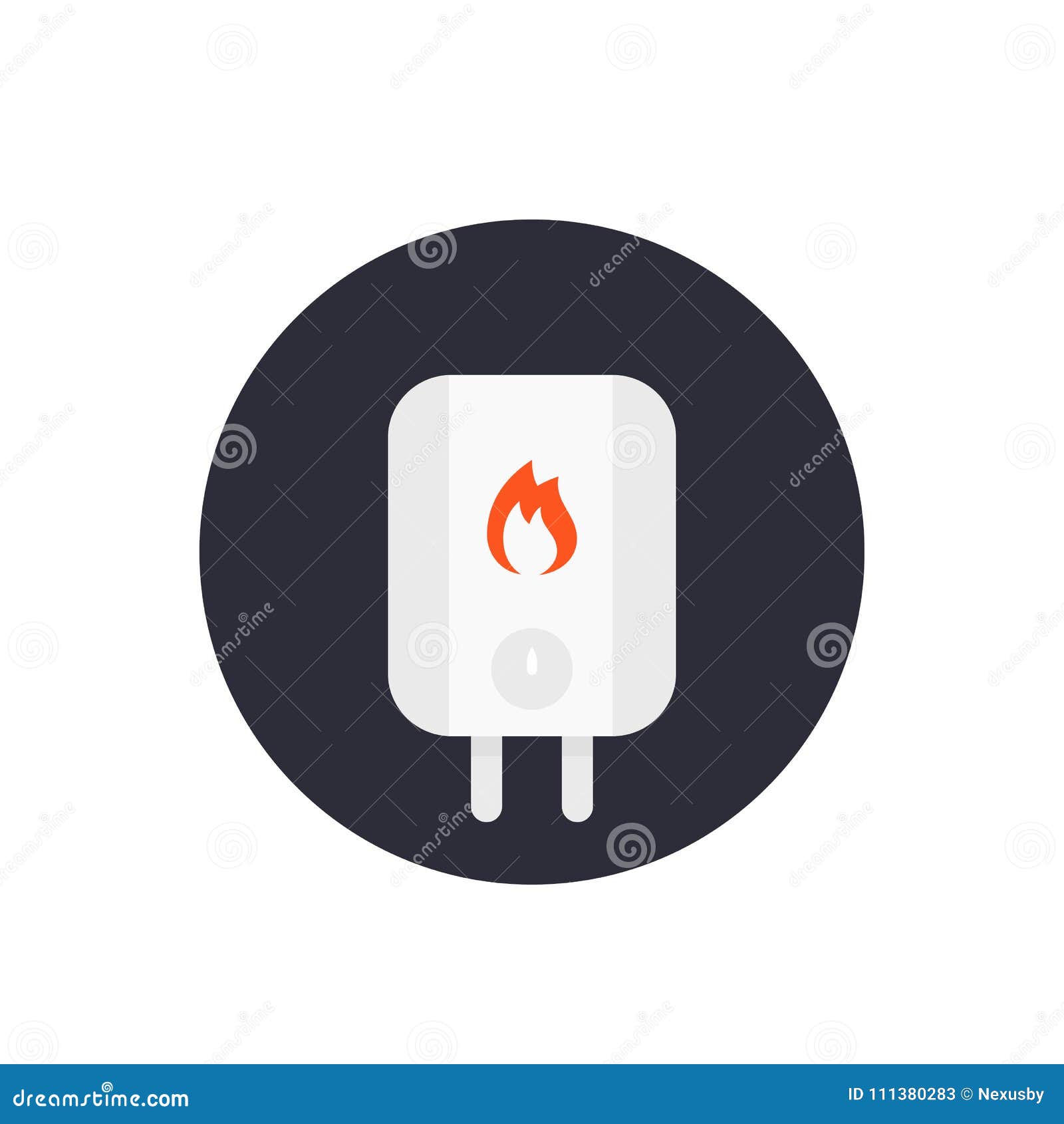 Heating System Icon in Flat Style Stock Vector - Illustration of ...