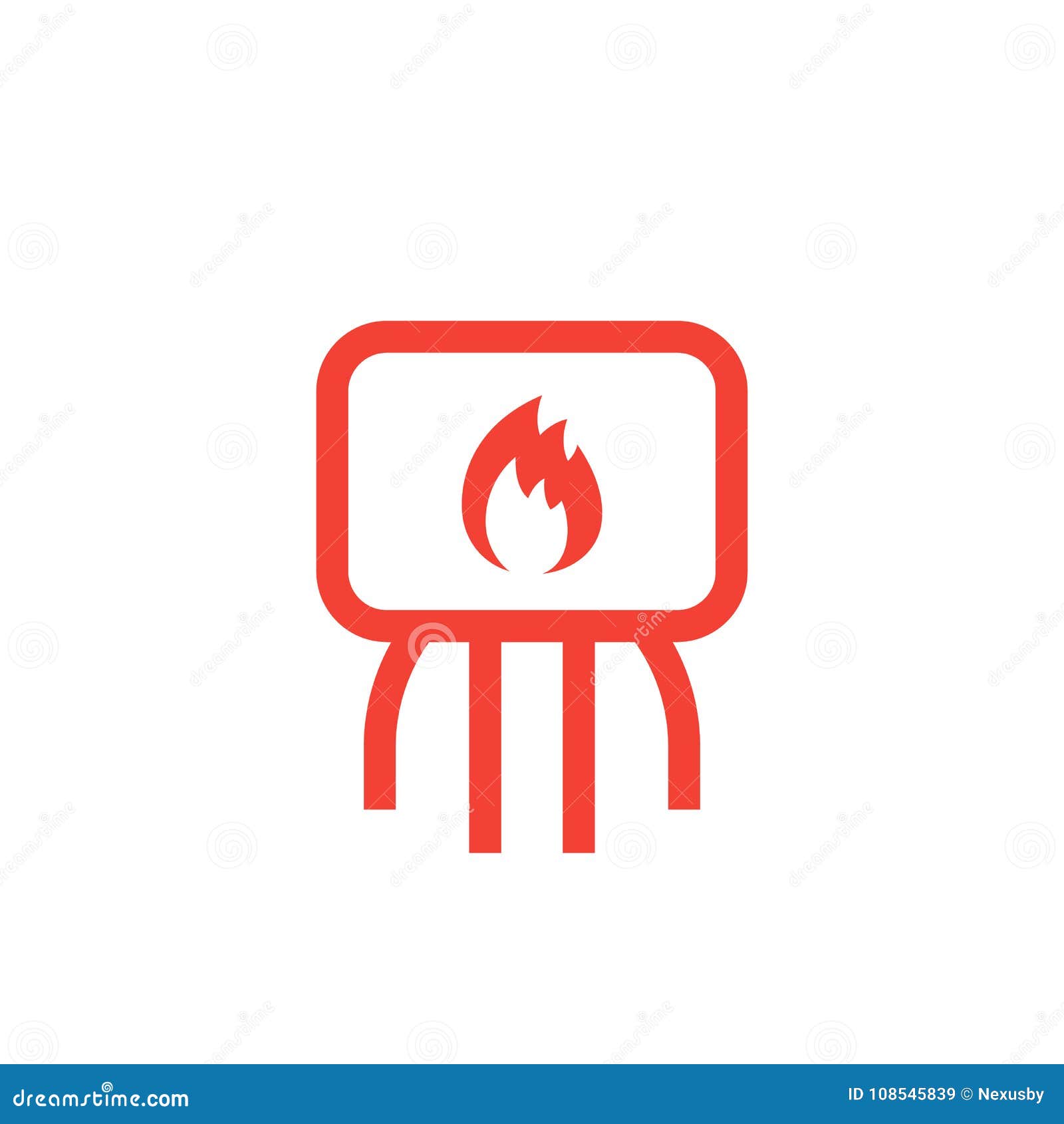 Heating System Icon on White Stock Vector - Illustration of logo ...