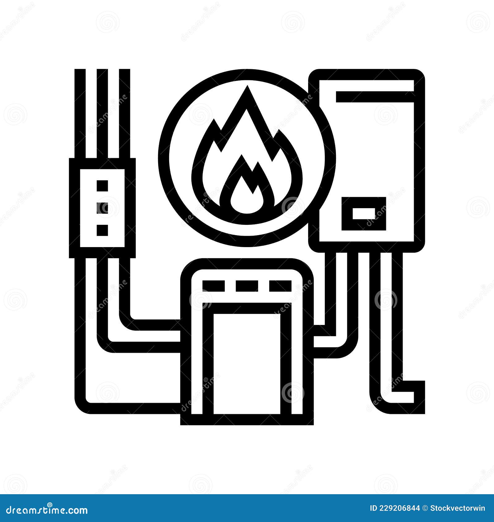 Heating System Line Icon Vector Illustration Stock Vector ...