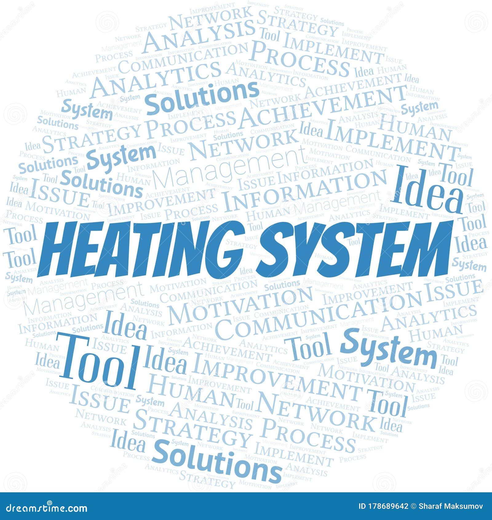 Heating System Typography Vector Word Cloud. Stock Illustration ...