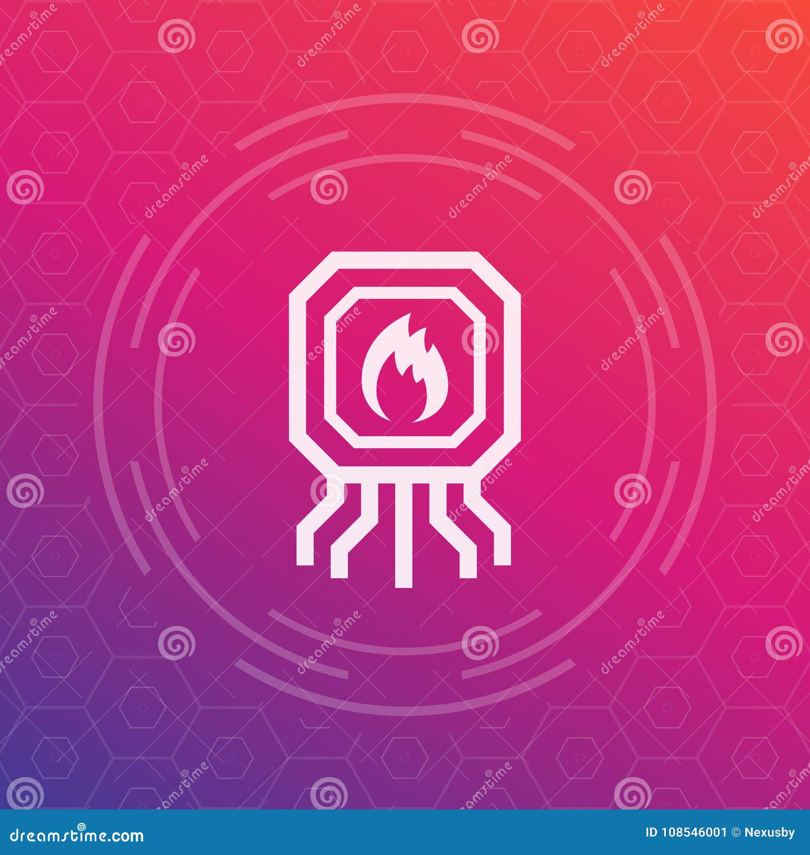 Heating system vector icon stock vector. Illustration of symbol - 108546001