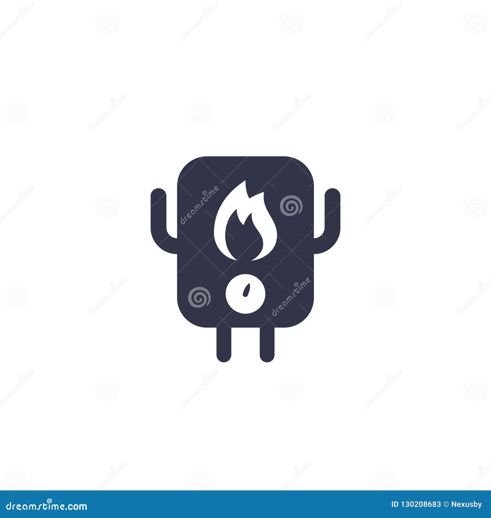 Heating System Vector Icon on White Stock Vector - Illustration of sign ...
