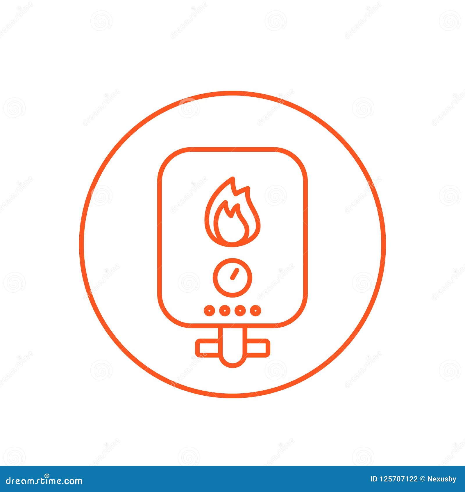 Heating System Vector Line Icon Stock Vector - Illustration of ...