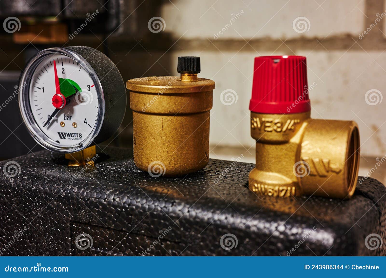 Heating System with a View To a Manometer and a Vent Valve Editorial ...
