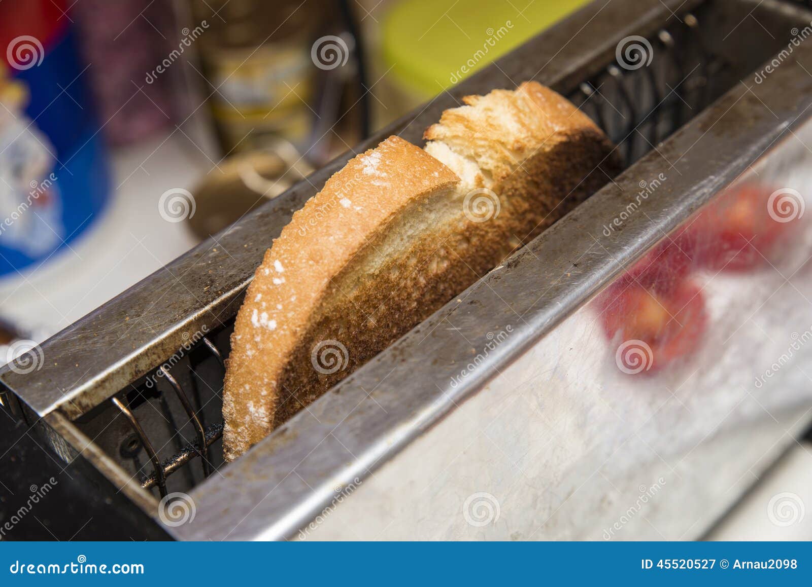 Heating toaster toast stock image. Image of detail, breakfast - 45520527