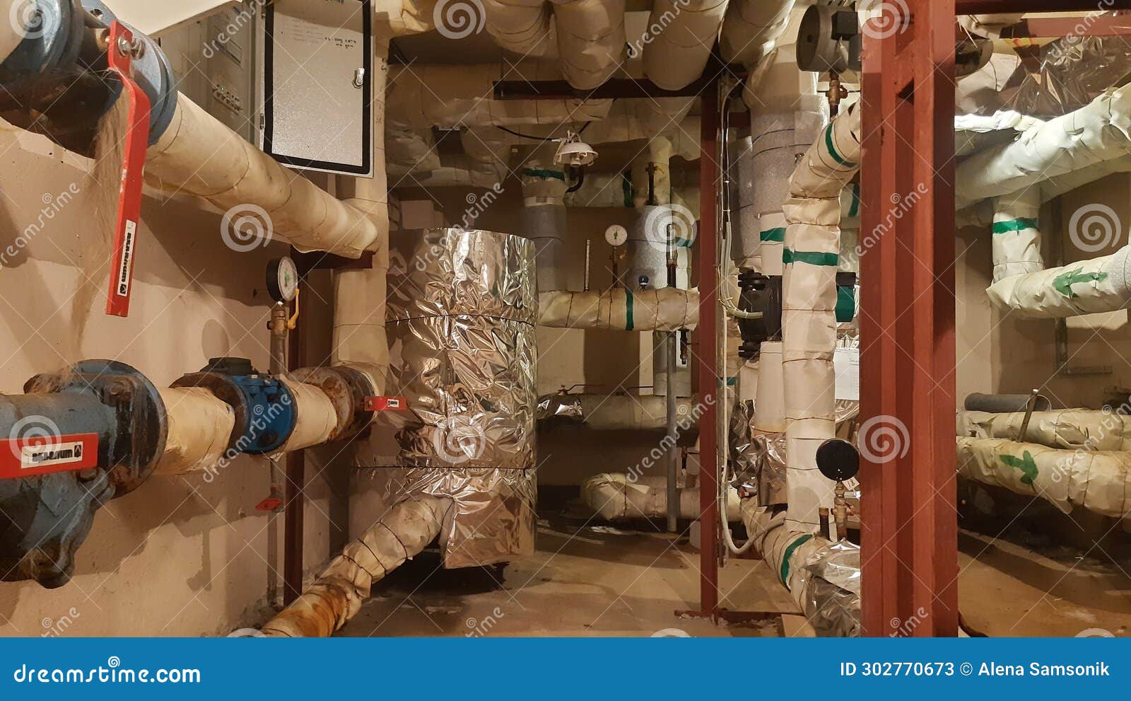 A Heating Unit from the Inside in the Basement of the House Stock Image ...