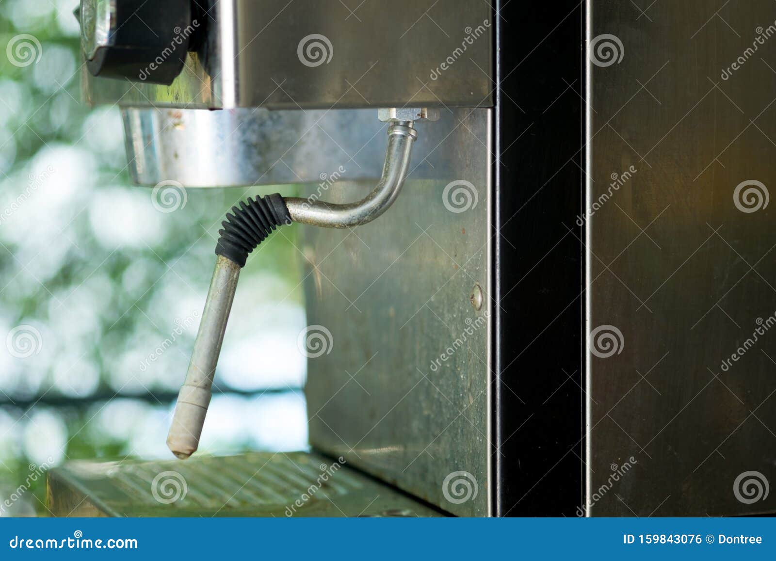 Heating and Whipping Machine Stock Photo - Image of hand, portafilter ...