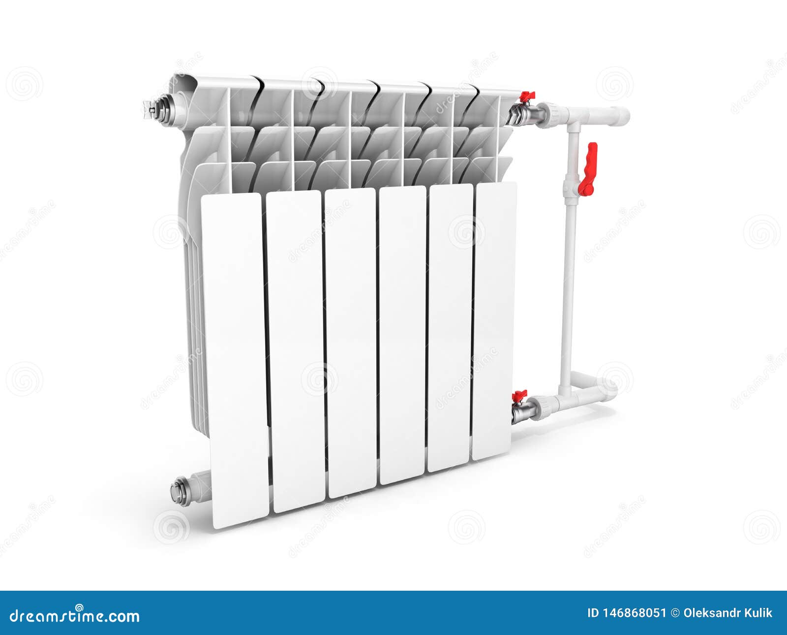 Heating White Radiator Isolated on White Background 3d Stock ...