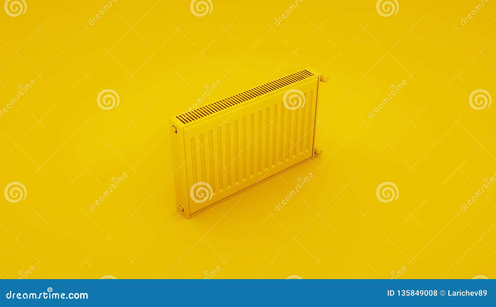 Heating Yellow Radiator. 3D Rendering Stock Illustration - Illustration ...