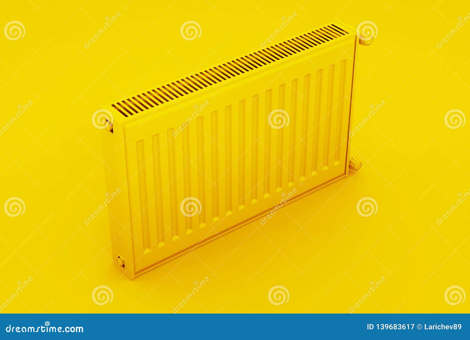 Heating Yellow Radiator. 3D Rendering Stock Illustration - Illustration ...