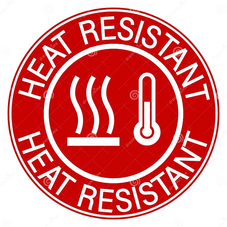 Heat Resistant, Round Label Sign with and Circle Text. Stock ...