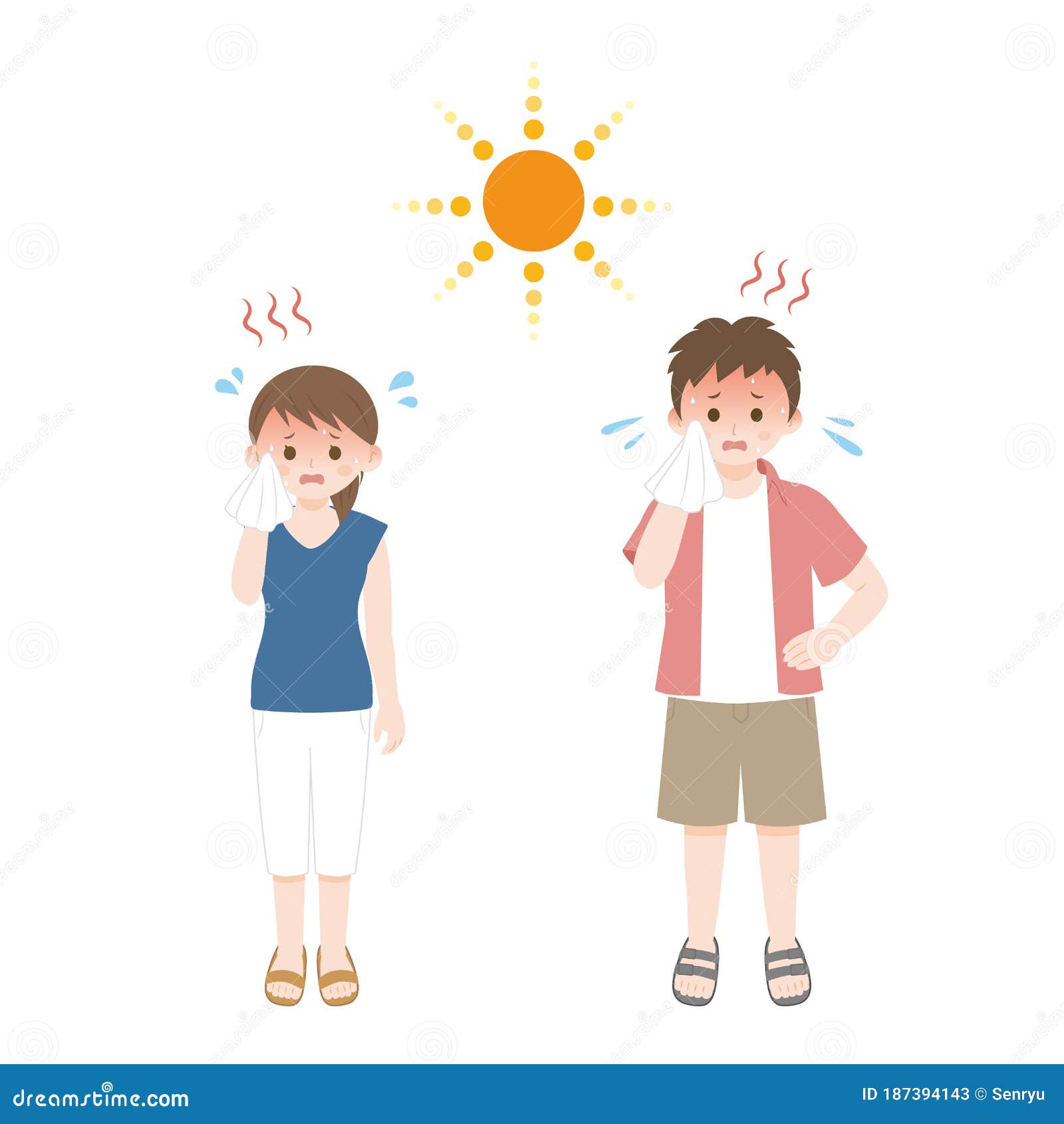 Heatstroke People Icon Vector Illustration | CartoonDealer.com #188113308
