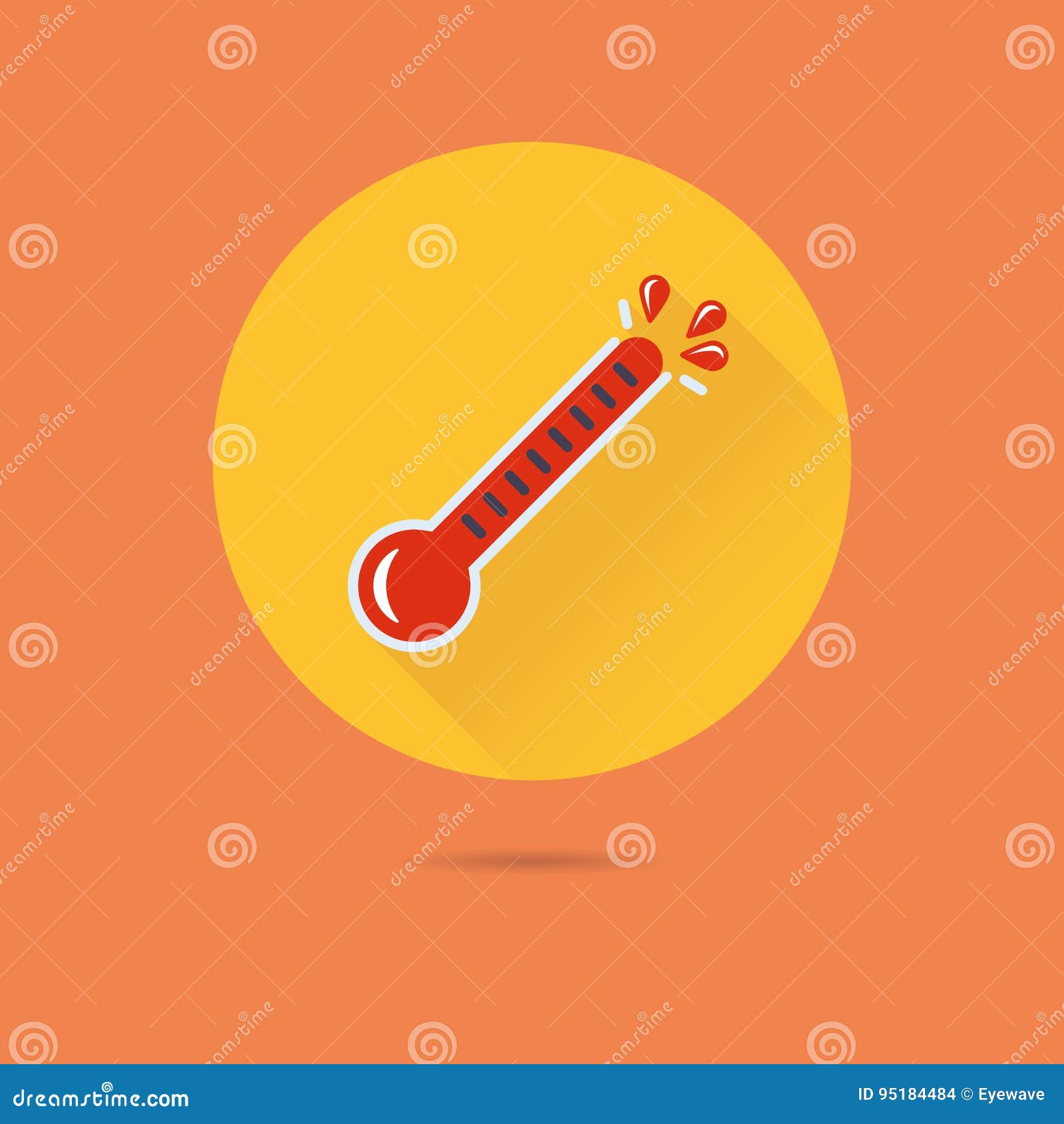 Heatwave - Breaking Thermometer Flat Design Vector Icon Stock Vector ...