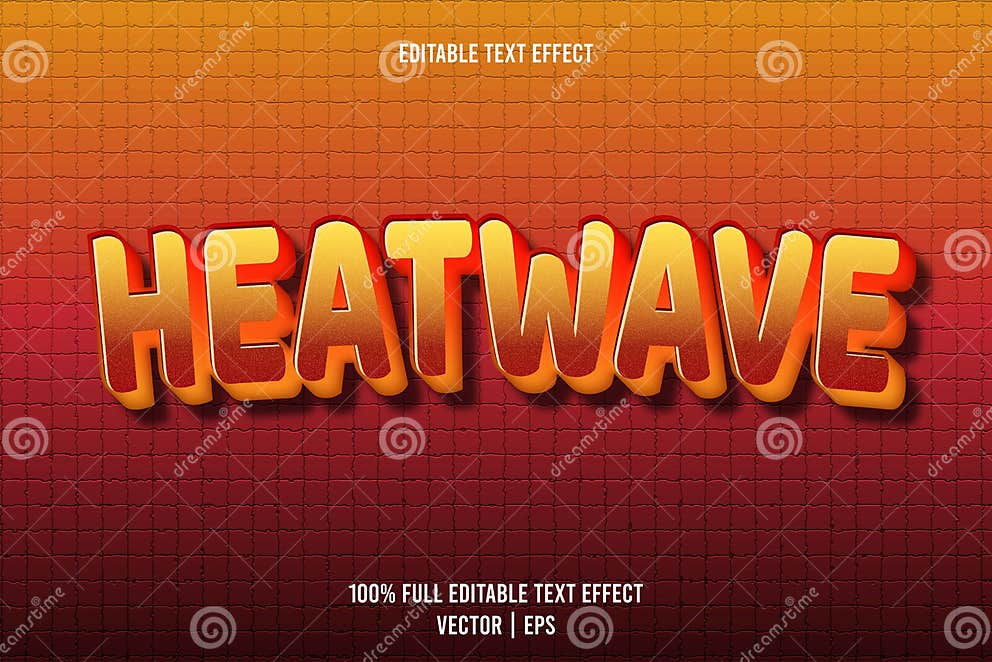 Heatwave Editable Text Effect 3 Dimension Emboss Neon Style Stock ...