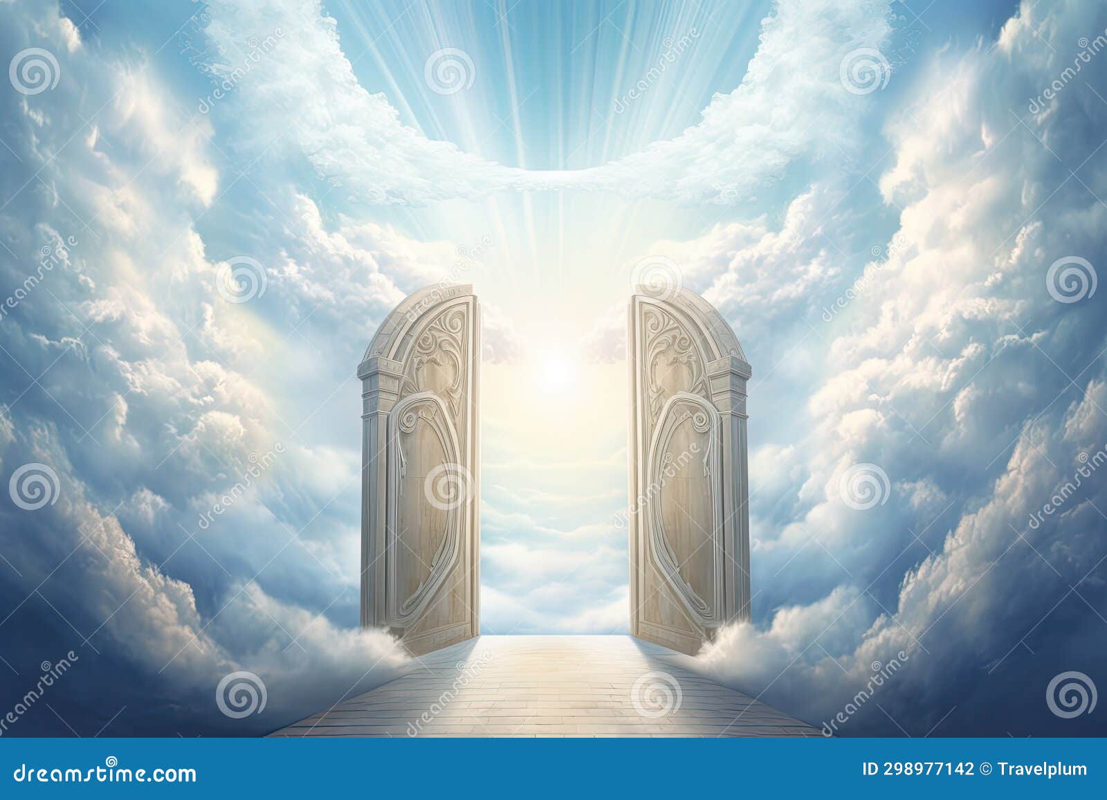 Light From Open Double Door Of Dark Room, Abstract Mystical Glowing ...