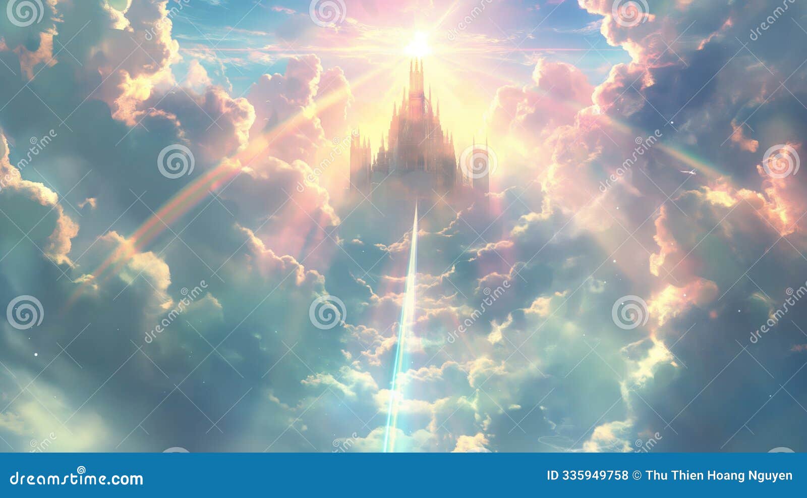 Heaven Castle in the Sky, Bright Stock Illustration - Illustration of ...