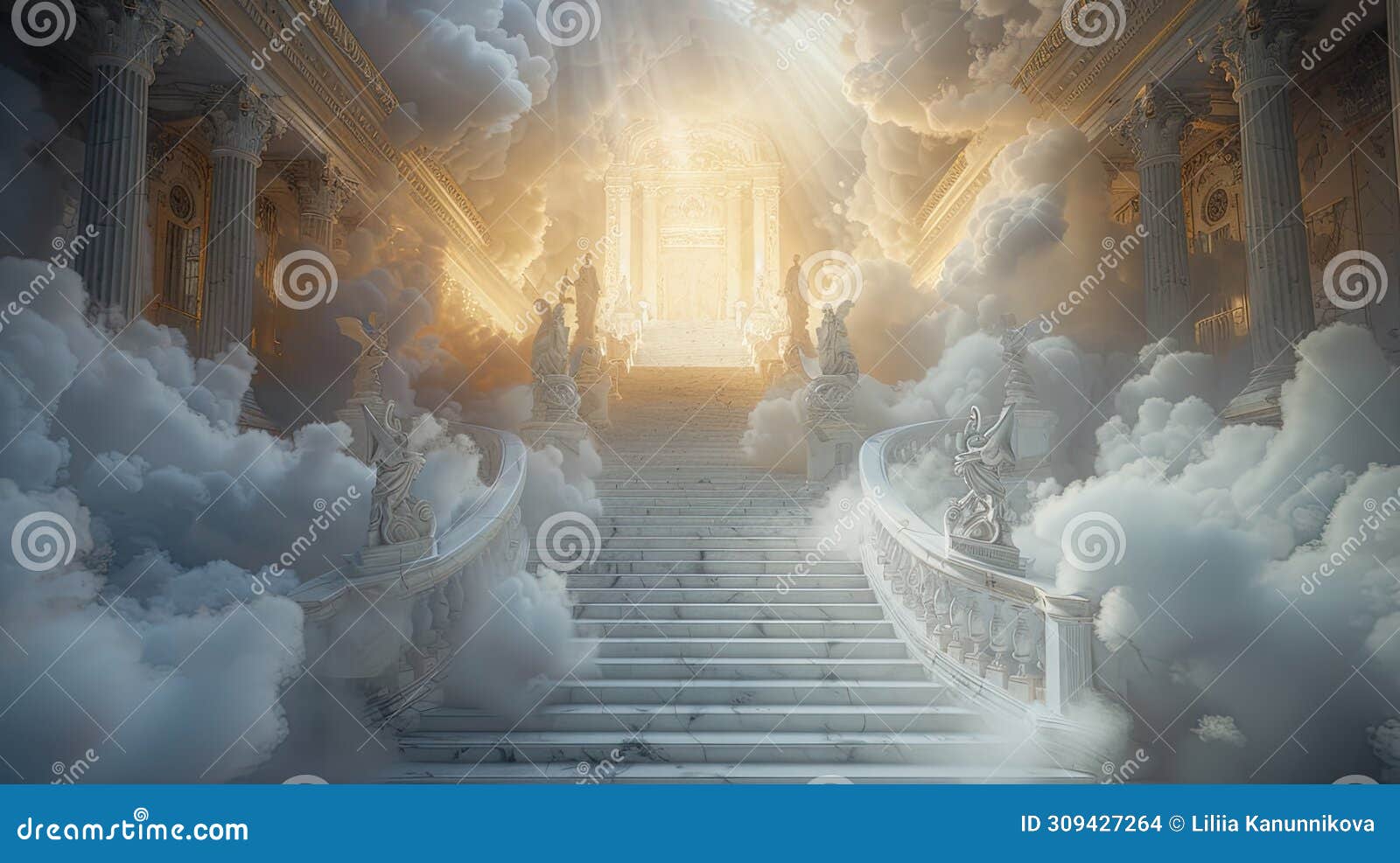 Heaven in the Clouds, a Heavenly Scene Where Soft, Billowing Clouds ...