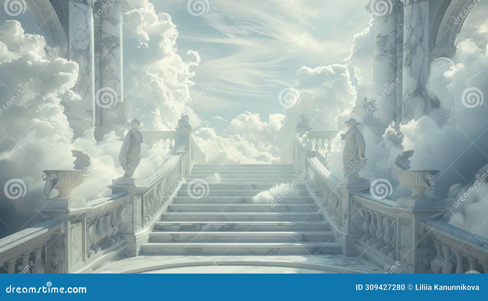 Heaven in the Clouds, a Heavenly Scene Where Soft, Billowing Clouds ...