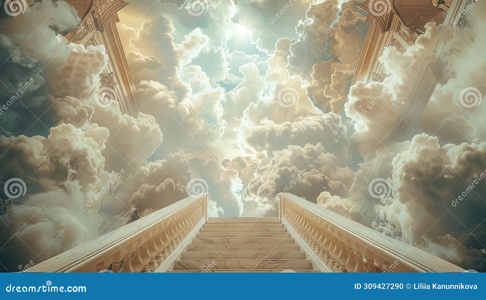 Heaven in the Clouds, a Heavenly Scene Where Soft, Billowing Clouds ...