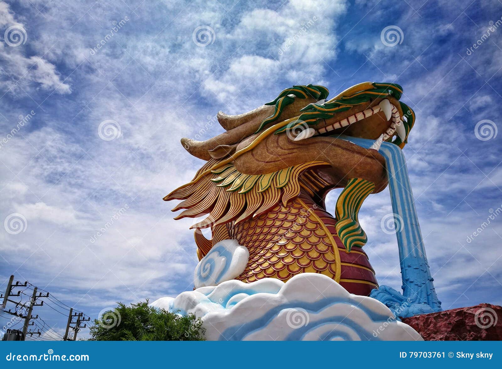 Heaven Dragon stock image. Image of water, dragon, outdoor - 79703761