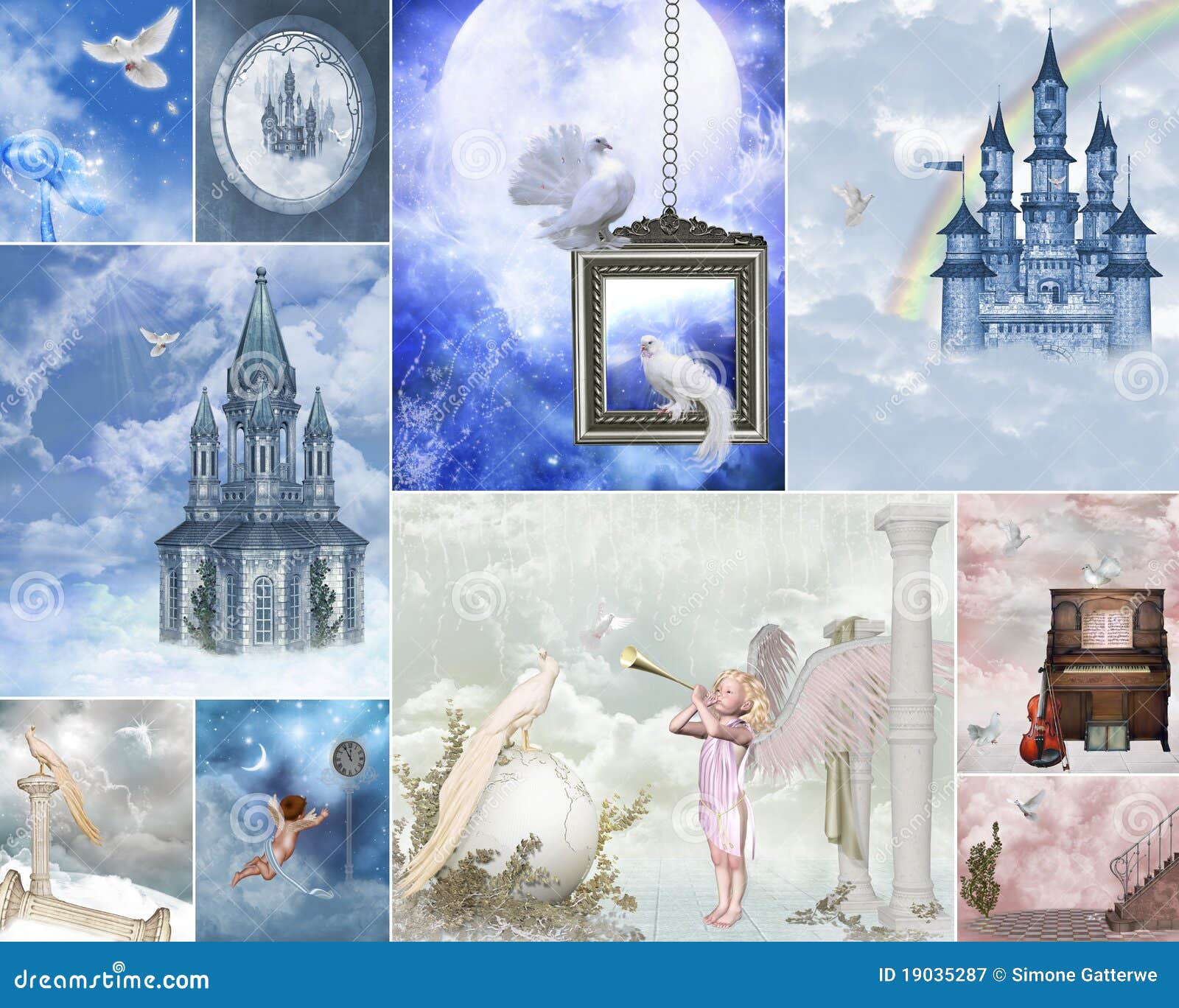 Heaven gate collage stock illustration. Illustration of heaven - 19035287