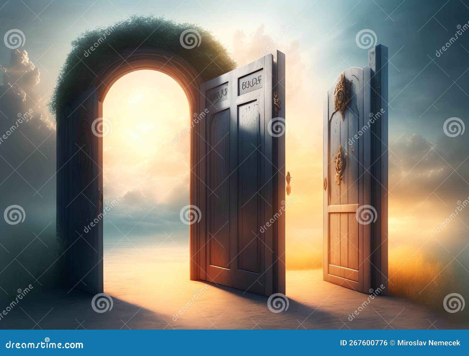 Heaven Gate, Generative AI Illustration Stock Illustration ...