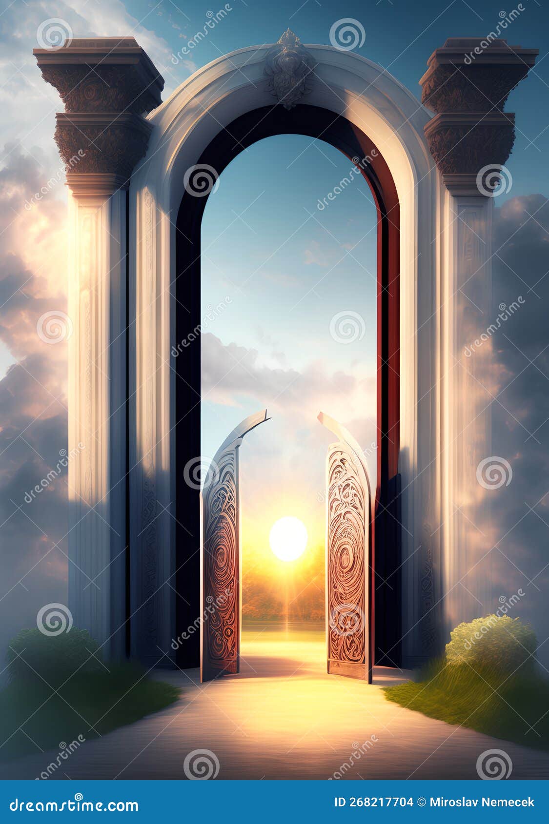 Heaven Gate, Generative AI Illustration Stock Illustration ...