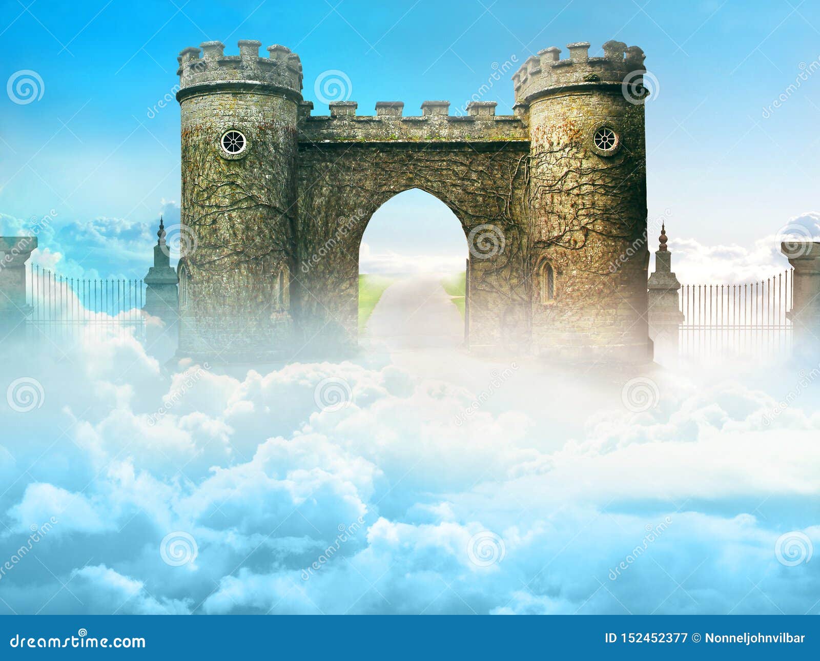 Heaven`s Gate Tower Above the Skies Stock Image - Image of clouds ...
