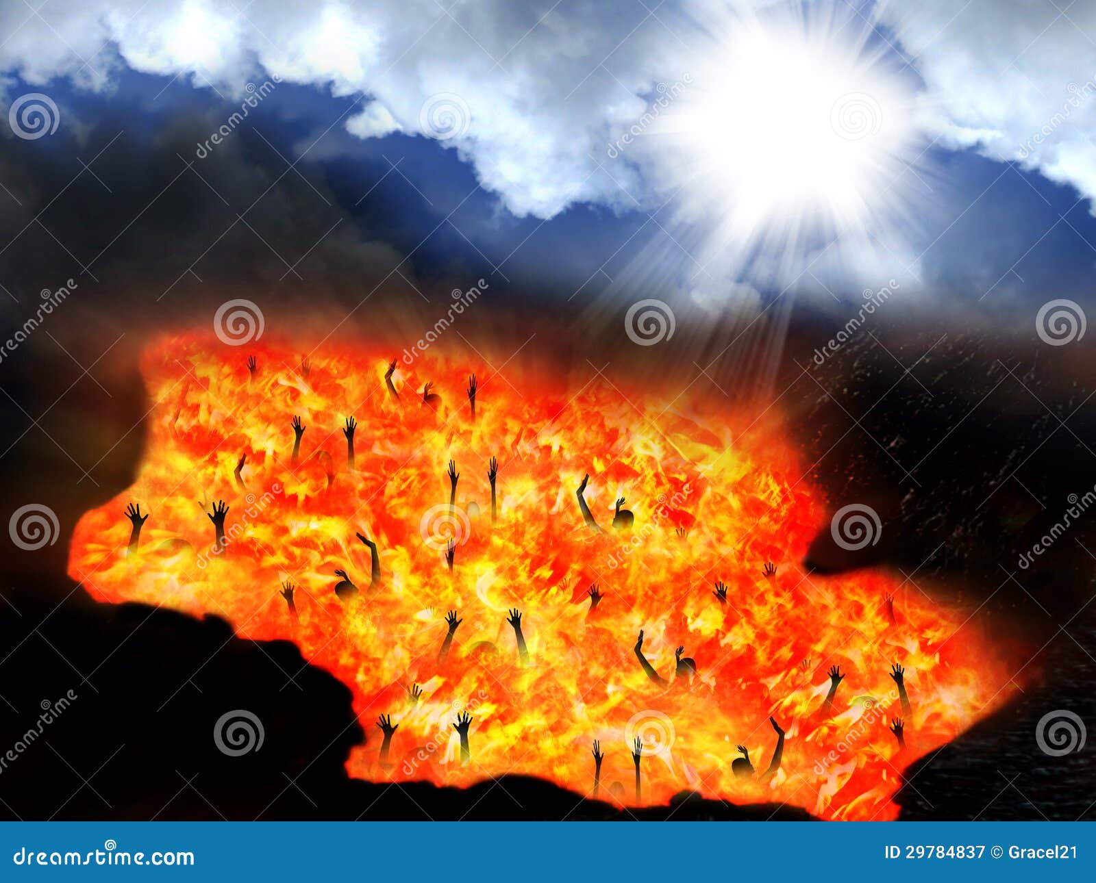 Heaven and Hell stock image. Image of jesus, black, orange - 29784837