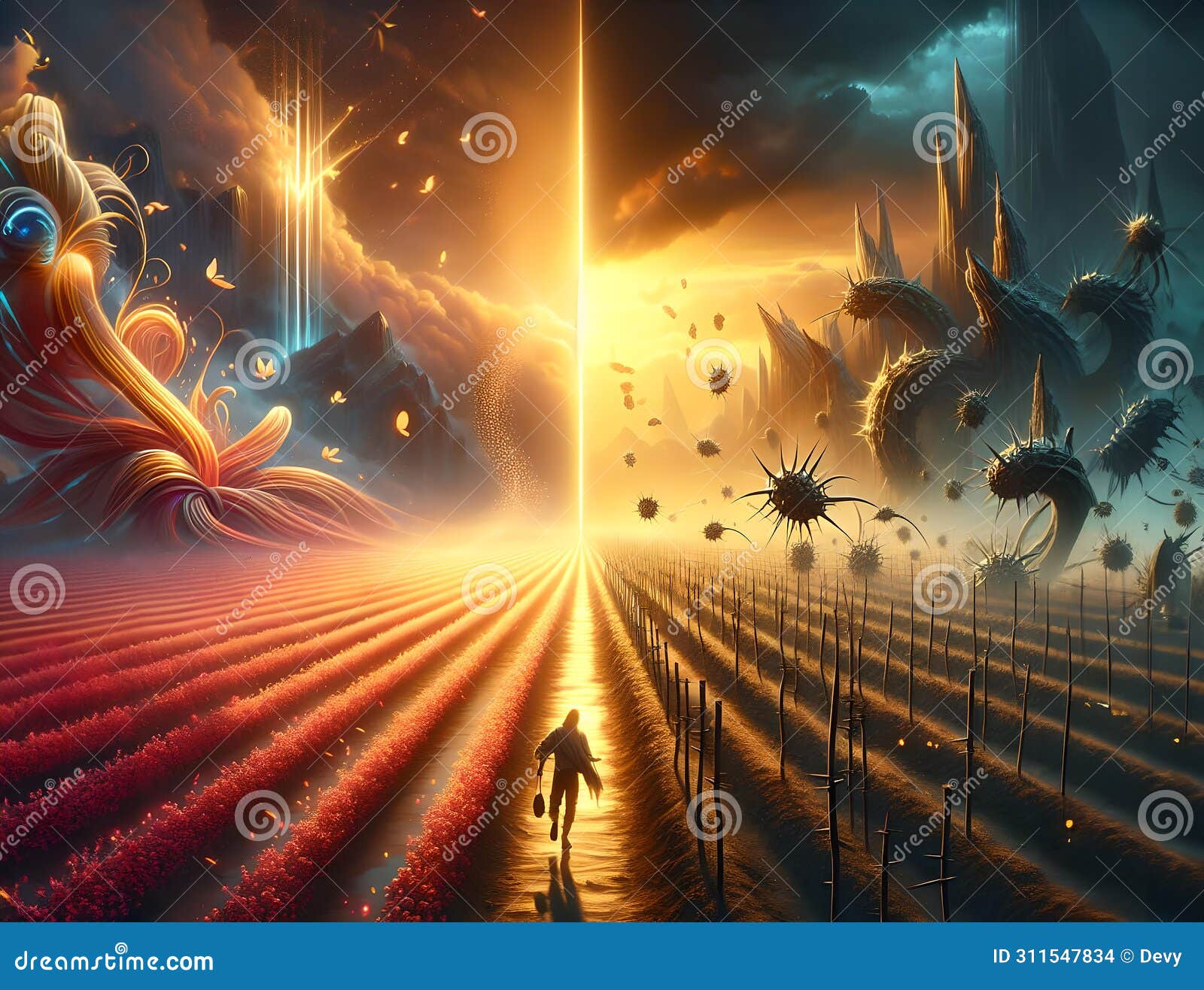 Heaven or Hell? Concept stock illustration. Illustration of aspirations ...