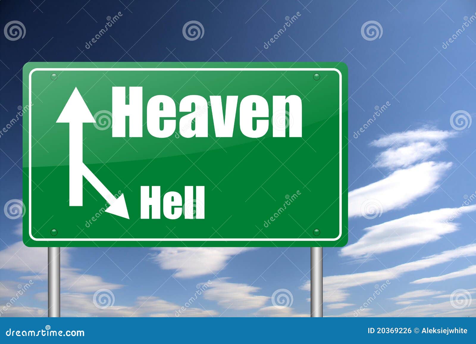 Heaven and Hell Traffic Sign Stock Illustration - Illustration of ...