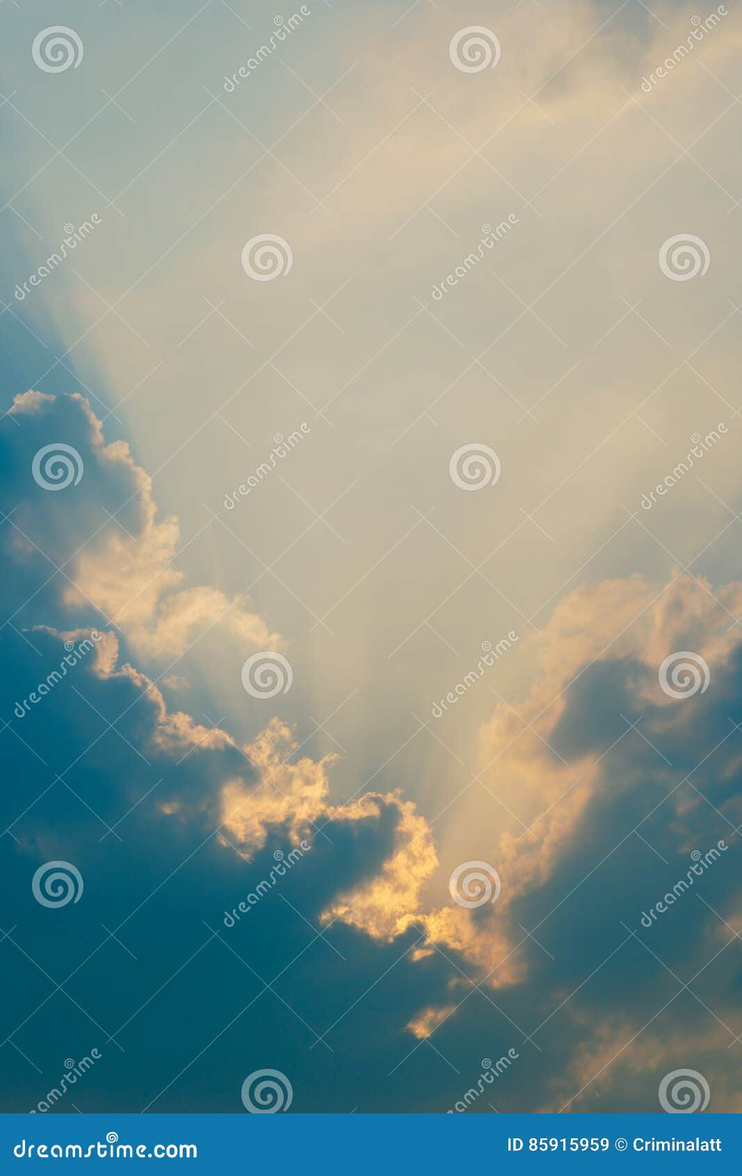 Heaven Sunlight Rays Behind Clouds Stock Image - Image of light ...