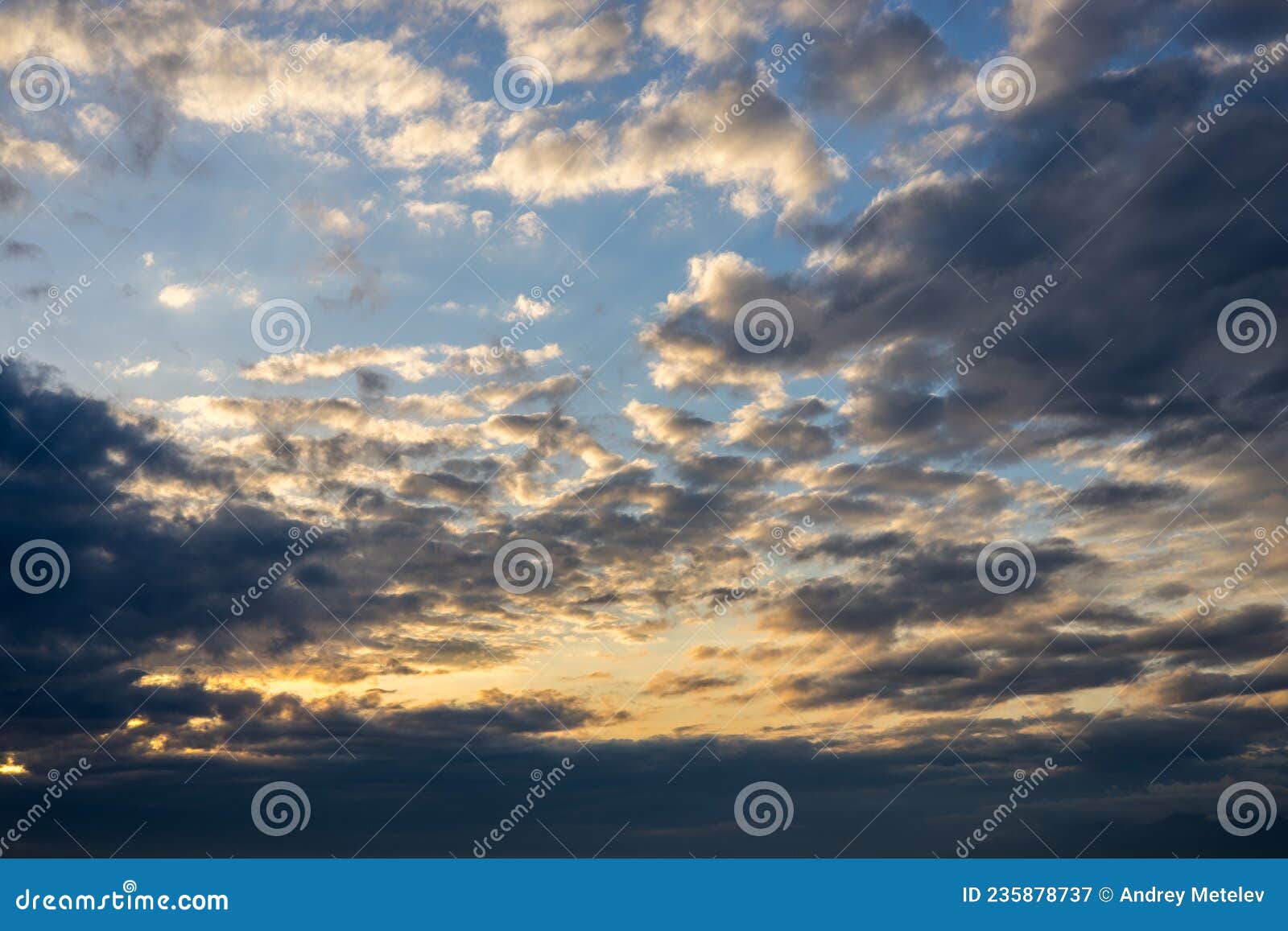 Heaven at Sunrise, Slight Yellow Staining of the Sky. Cloudy Sky Stock ...