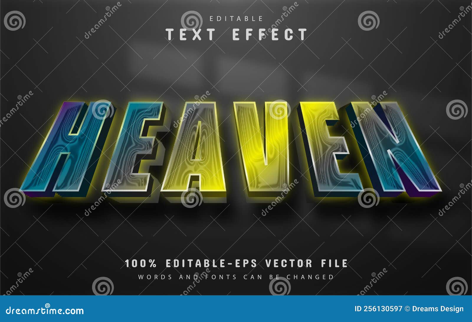 Heaven Text, Editable Gradient Text Effect Stock Vector - Illustration ...