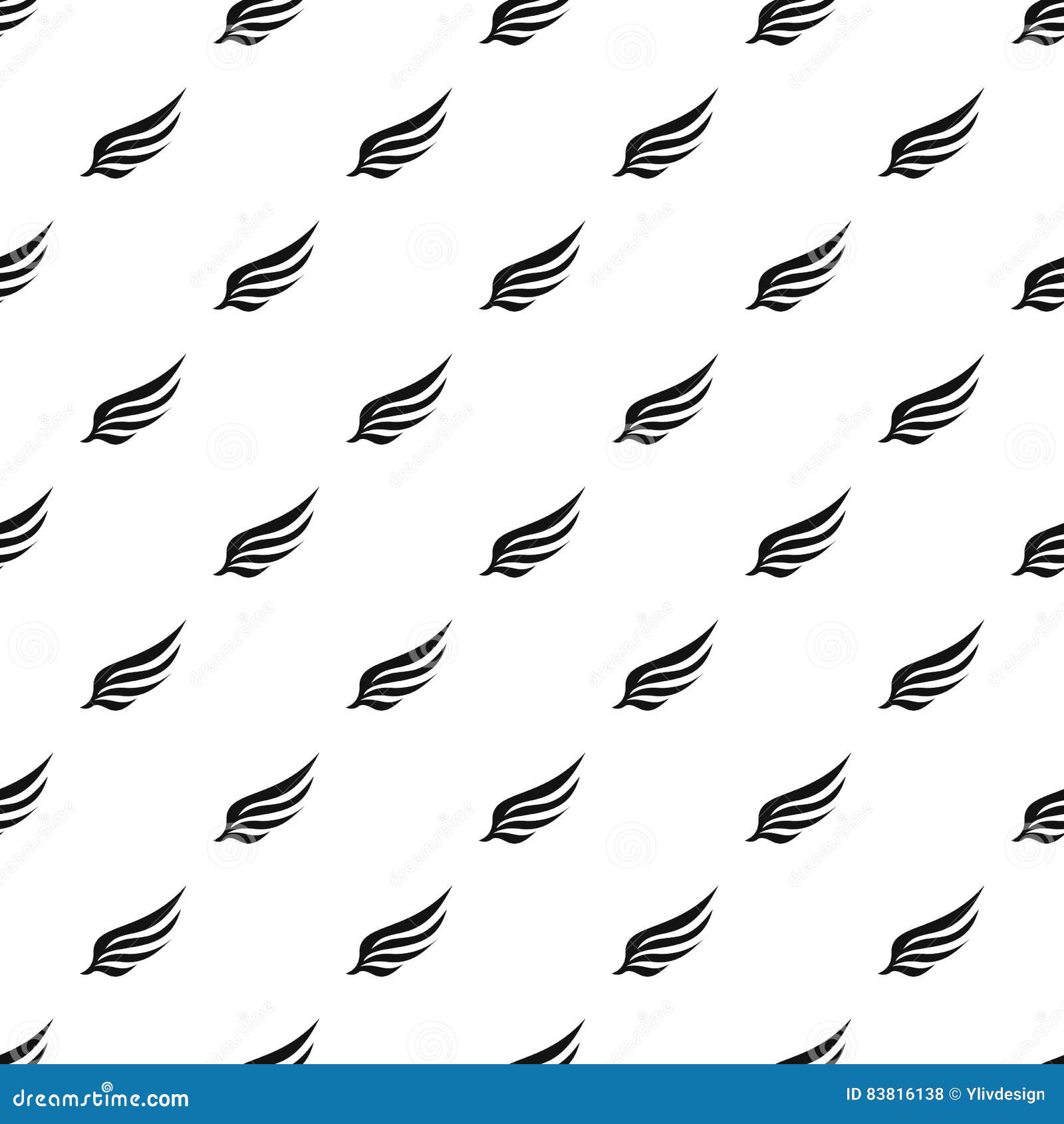 Heavenly Angel Wing Pattern, Simple Style Stock Vector - Illustration ...