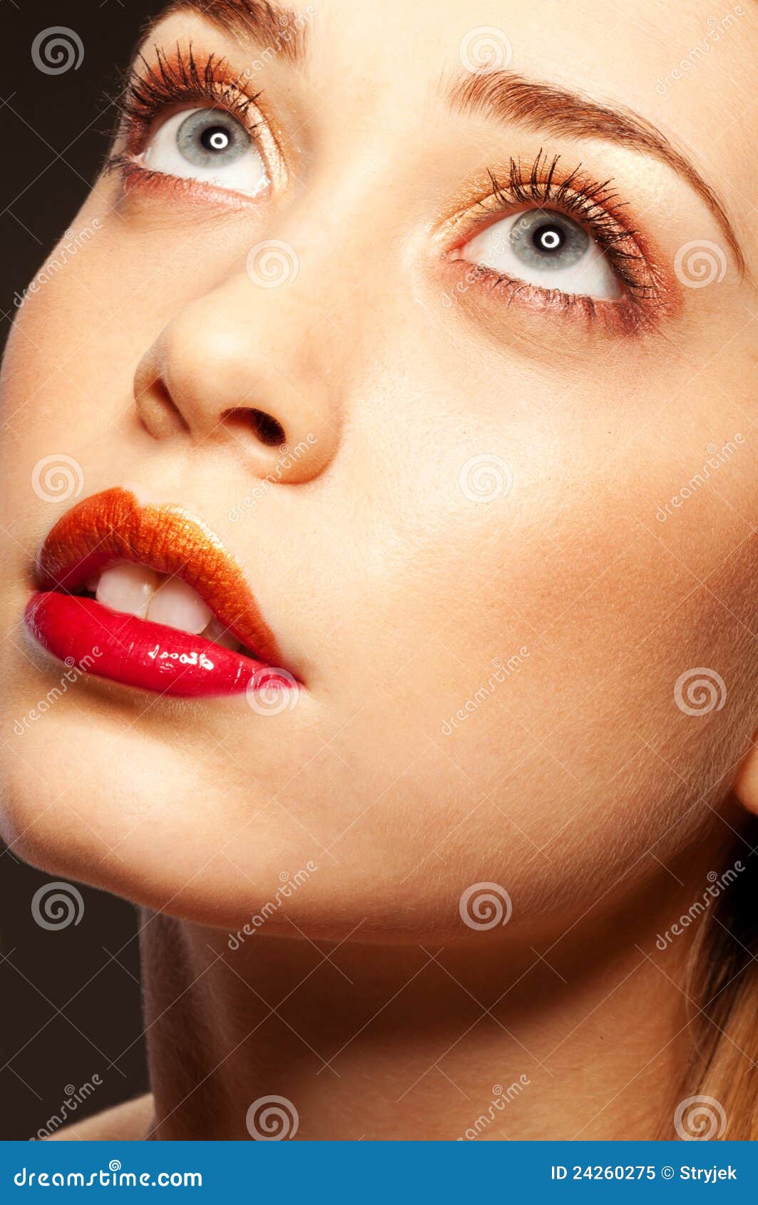 Heavenly Blonde Girl with Parted Lips Stock Image - Image of elegance ...
