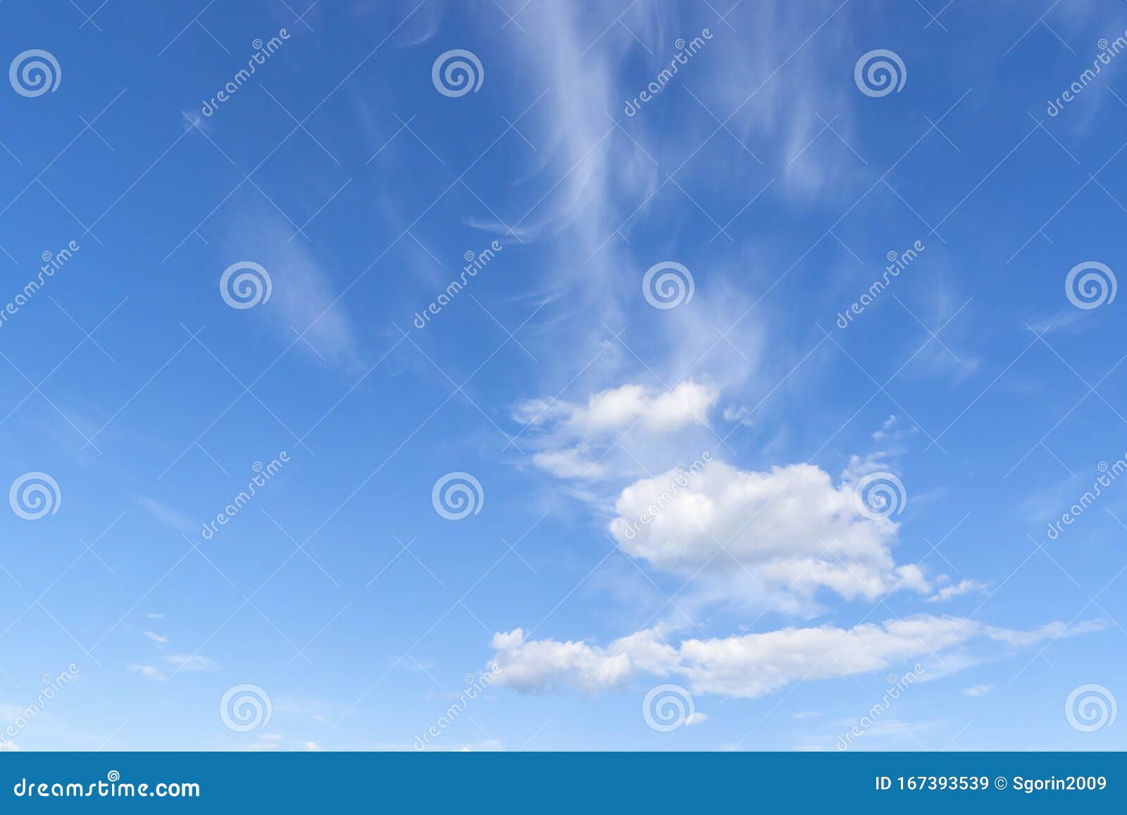 Heavenly Landscape, Gentle Clouds in Blue Summer Sky Stock Image ...