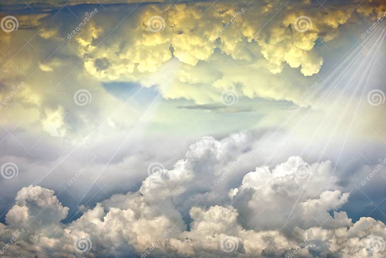 Heavenly Rays of Light stock image. Image of heaven, cumulonimbus ...