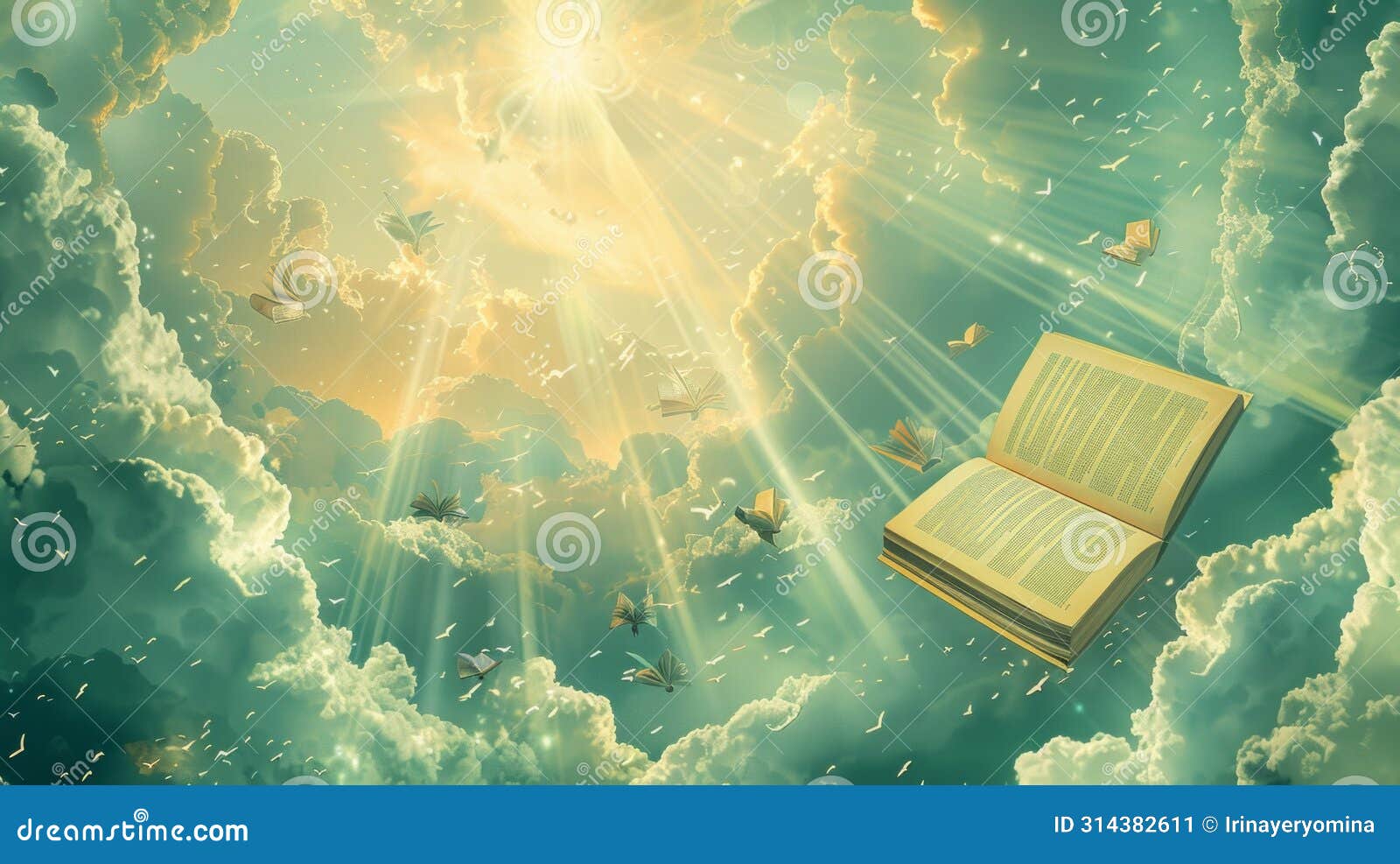 Heavenly Realm of a Celestial Library Stock Image - Image of celestial ...