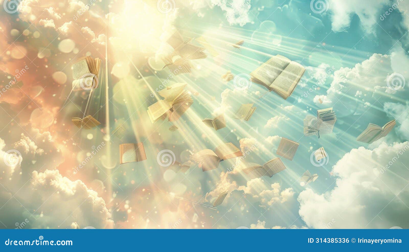 Heavenly Realm of a Celestial Library Stock Photo - Image of holy ...