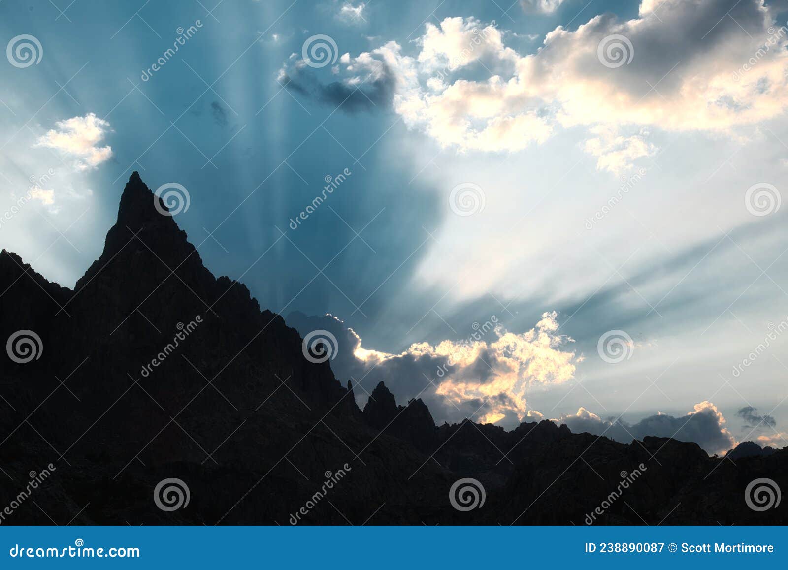 Heavenly Sun Rays Over the Mountains Stock Image - Image of meditate ...