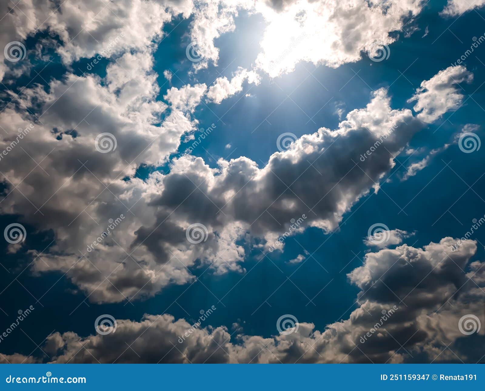 Heavenly Sun Rays Shining through Clouds ! Stock Image - Image of ...