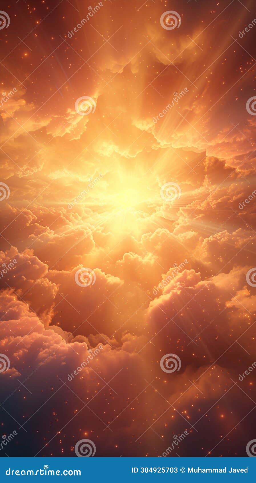 Heavenly Twilight 3D Illustration of a Sunset Sky with Clouds Stock ...