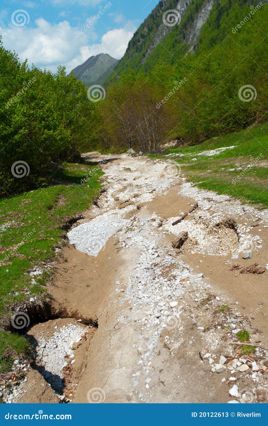 Heavily Damaged Mountain Road Stock Image - Image of rapid, holes: 20122613