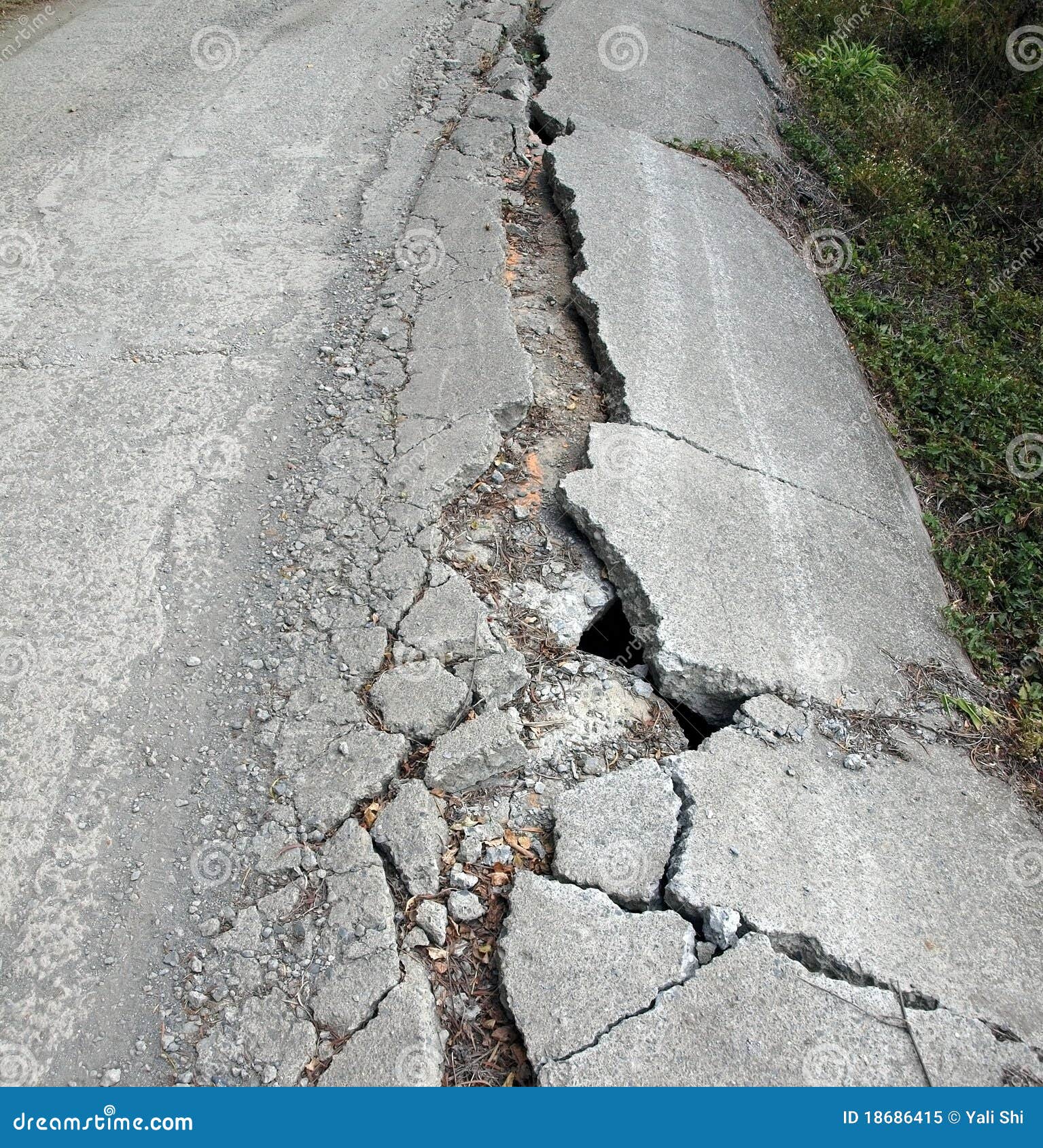 Heavily Damaged Road stock image. Image of risk, damage - 18686415