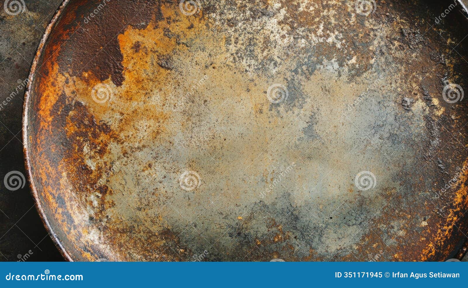 Heavily Rusted Old Metal Cooking Pan Surface Stock Illustration ...