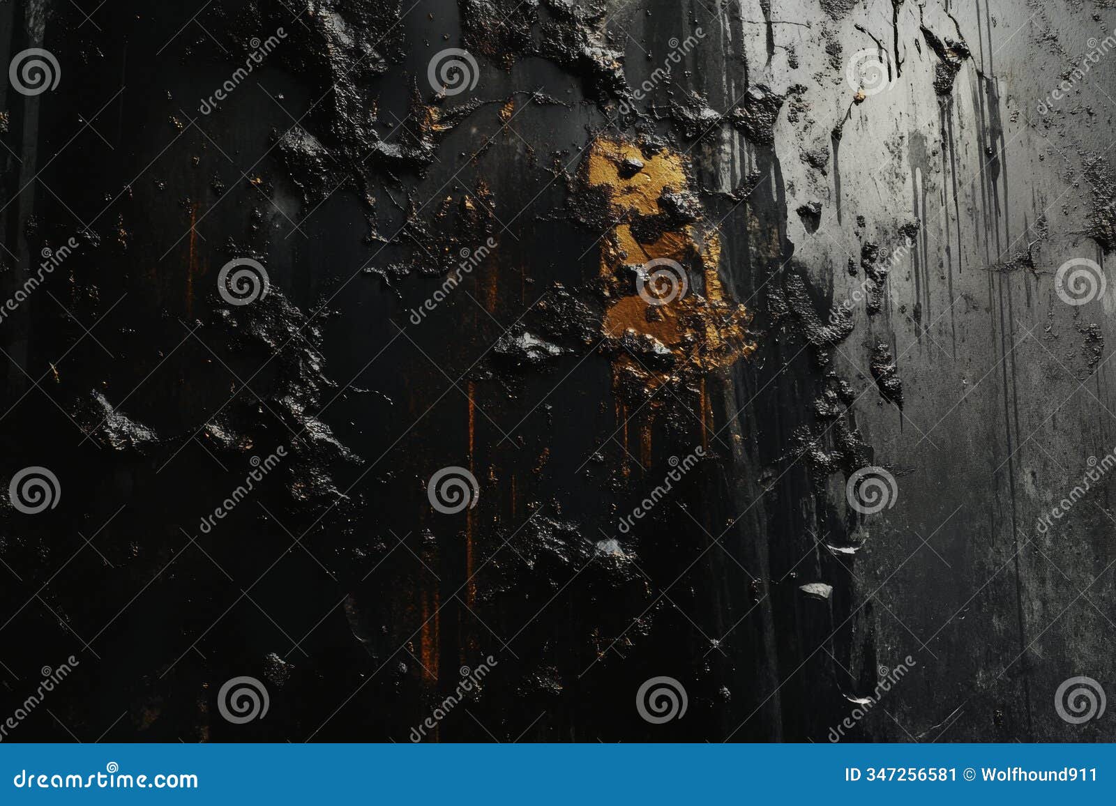 A Heavily Tarnished Iron Surface with Dark Streaks of Rust and Rough ...